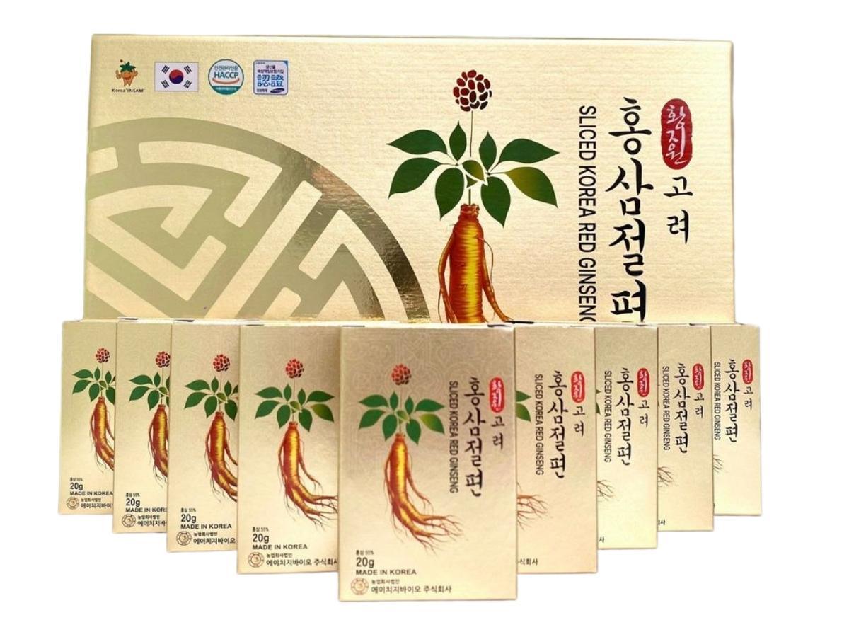 Sâm lát mật ong nội địa hộp 10 gói 20g - GINSENG KING - Hồng Sâm Kim Y